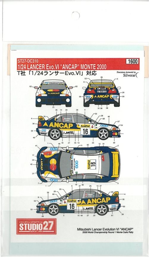 DC310 1/24 LANCER Evo.Vl "ANCAP" MONTE '00